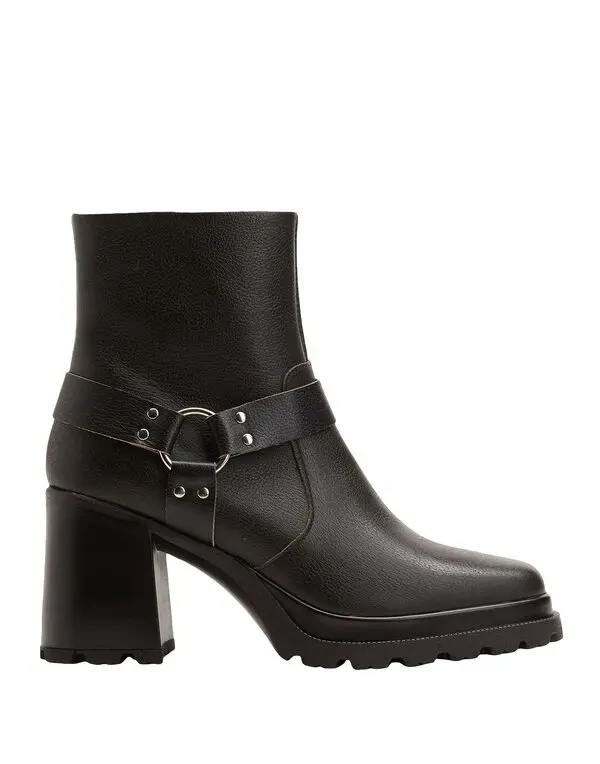 8 BY YOOX Leather Buckle Detail Ankle Boots