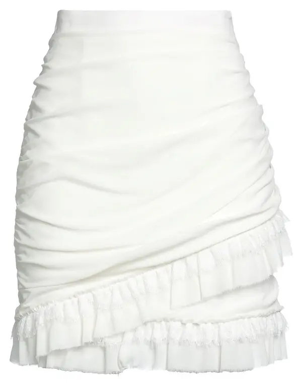 Balmain Mini Skirt With Lace And Ruffle Detail