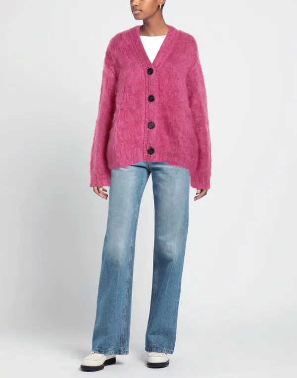 N°21 Cardigan In Mohair Wool And Polyamide - Magenta