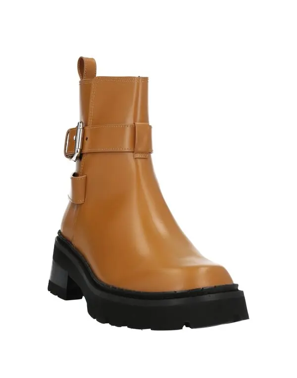 By Far Leather Ankle Boots With Buckle Detail
