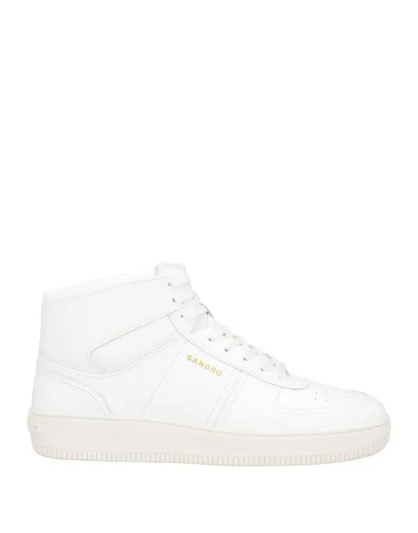 Sandro High-top Leather Sneakers - White