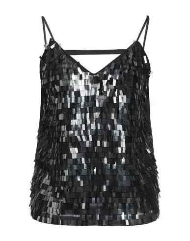 Pinko Crepe Camisole With Appliqués - Black