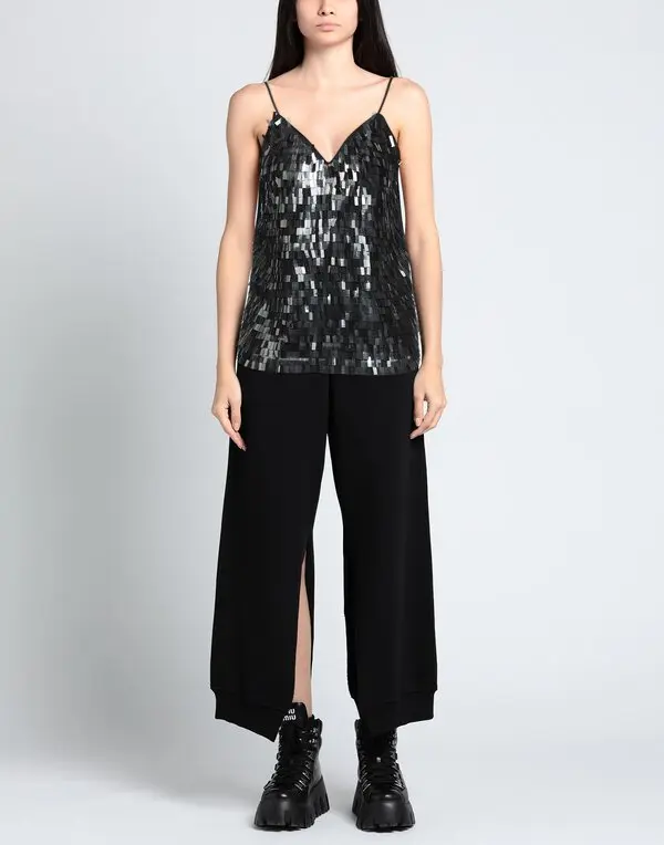 Pinko Crepe Camisole With Appliqués - Black