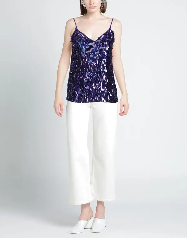 Pinko Crepe Camisole With Appliqués - Purple