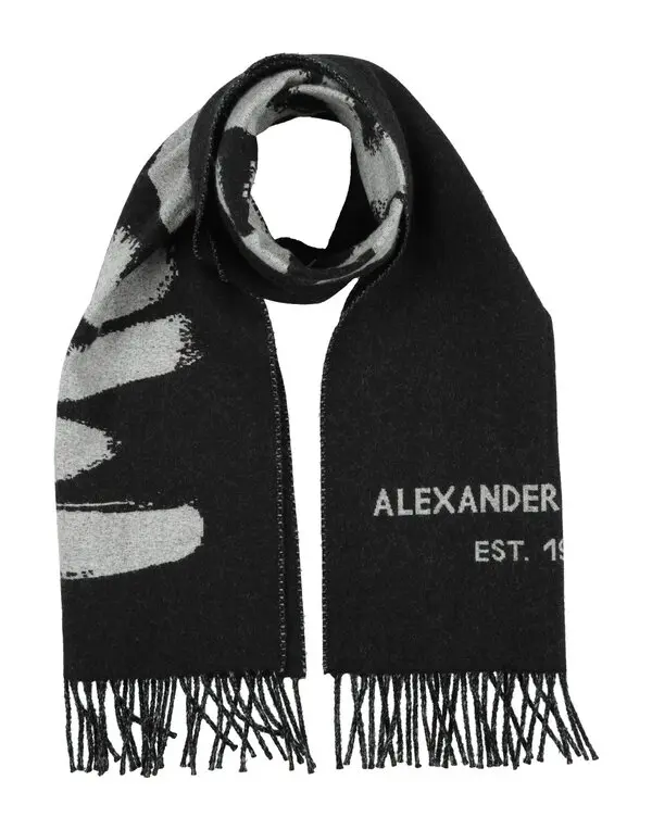 Alexander McQueen Scarf Wool - Grey