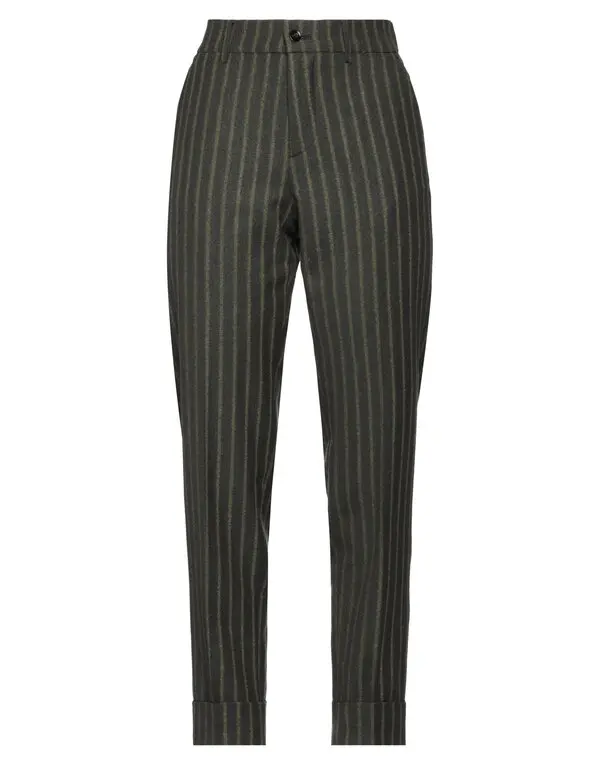 BERWICH Military Virgin Wool Flannel Striped Trousers