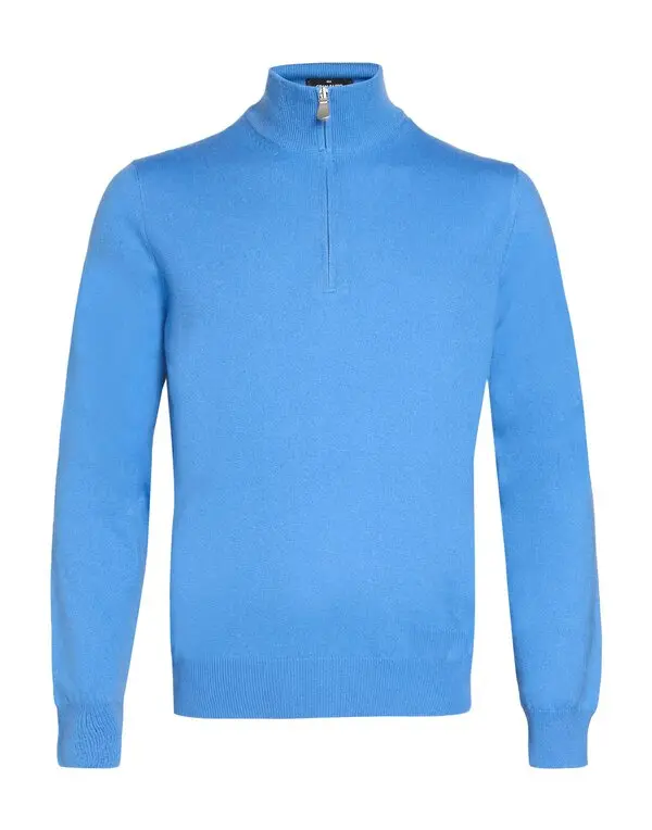 GRAN SASSO Half-zip Cashmere Sweater - Blue