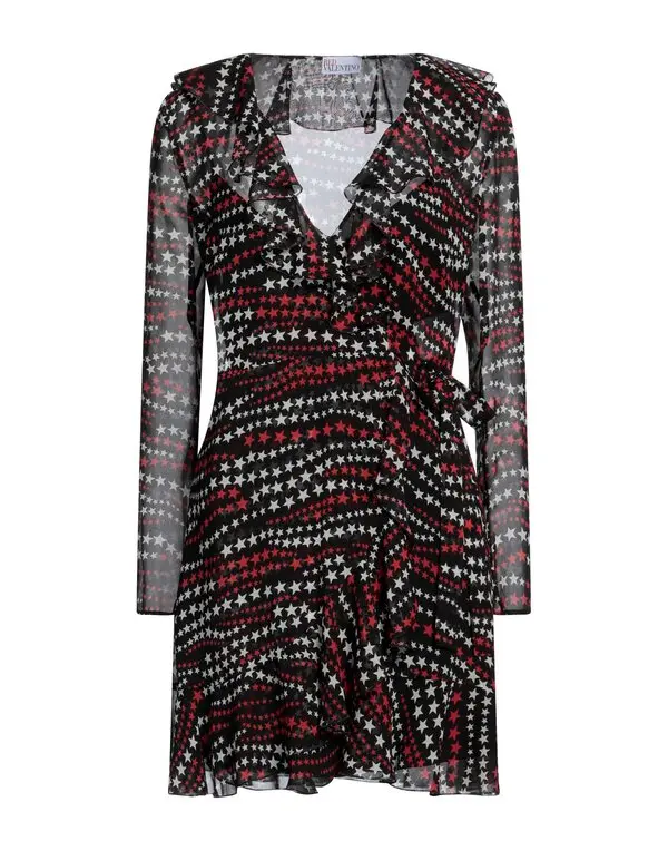 Red Valentino Mini Silk Wrap Dress