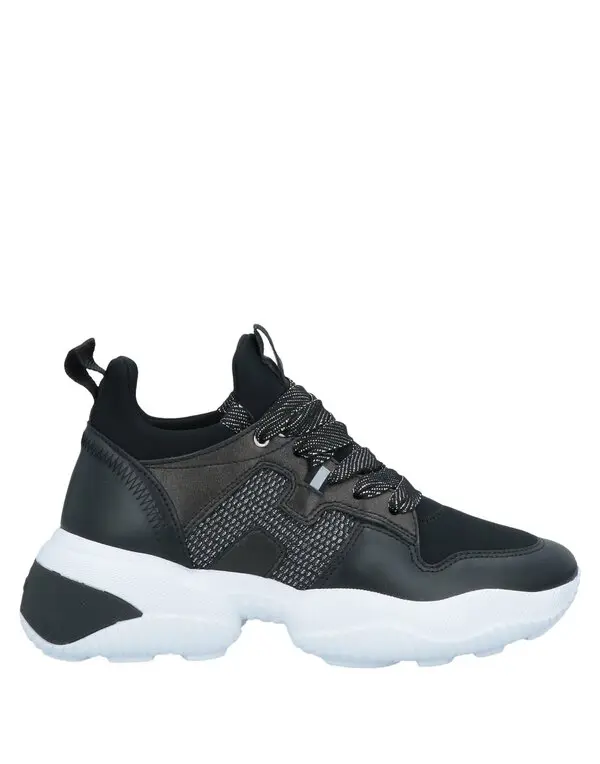 Hogan Leather And Textile Sneakers - Black