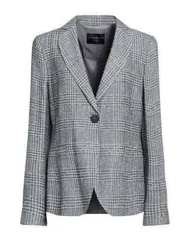 Emporio Armani Glen Plaid Viscose Blend Blazer