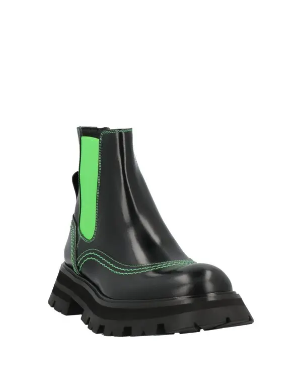 Alexander McQueen Ankle Boots In Soft Leather - Black