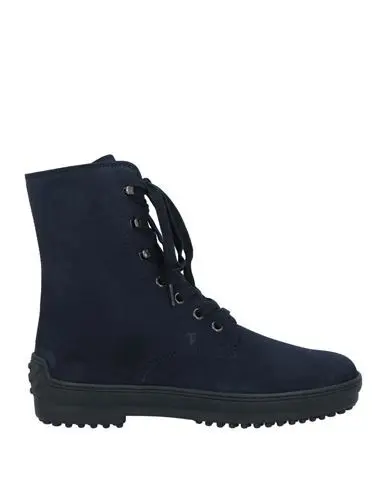 TOD'S Leather Lace-up Ankle Boots - Blue