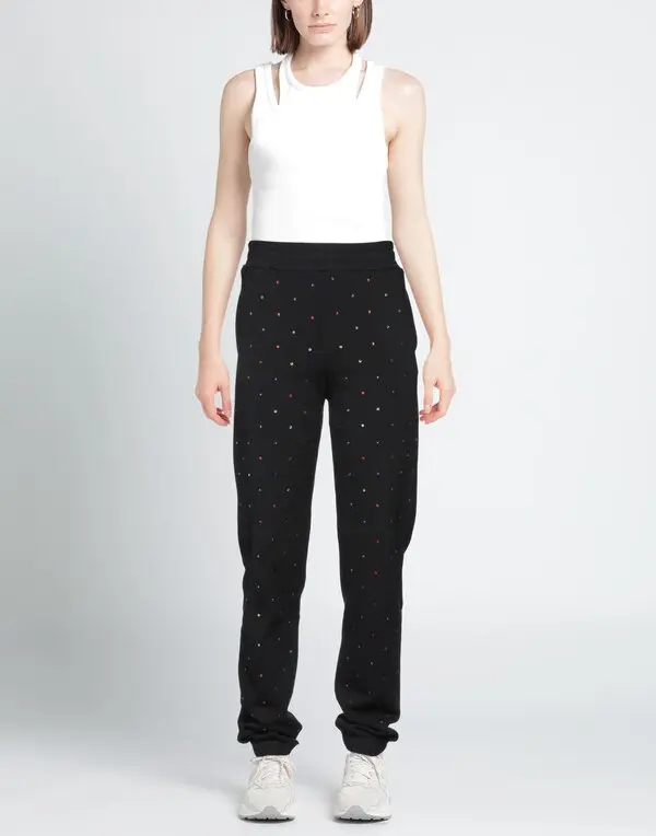 MSGM Fleece Pants With Rhinestones - Black