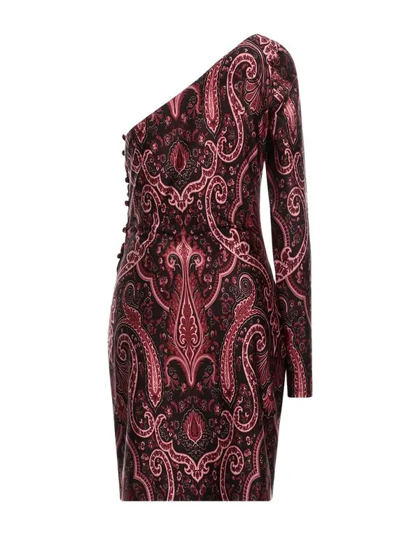 Etro Mini Paisley-print One-shoulder Bodycon Dress