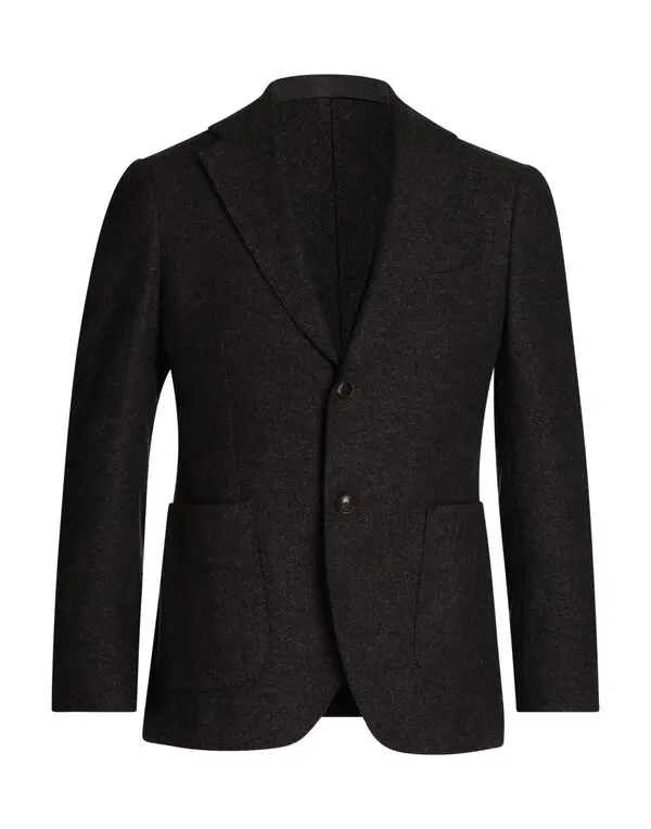 MP MASSIMO PIOMBO Massimo Piombo Single-breasted Herringbone Blazer - Grey