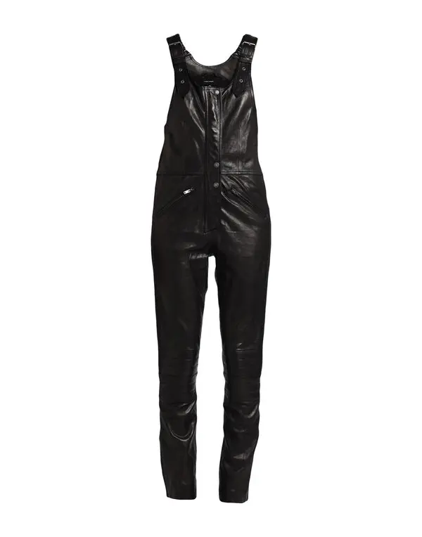 Isabel Marant Étoile Jumpsuit In Lambskin - Black