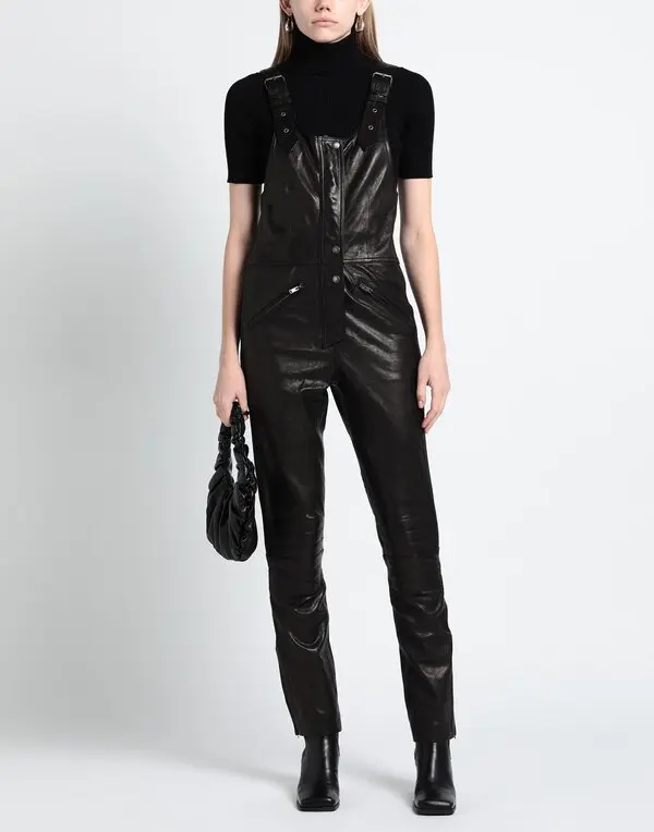 Isabel Marant Étoile Jumpsuit In Lambskin - Black