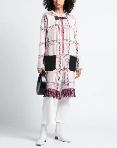 DRUMOHR Wool-blend Intarsia-knit Coat - Pink
