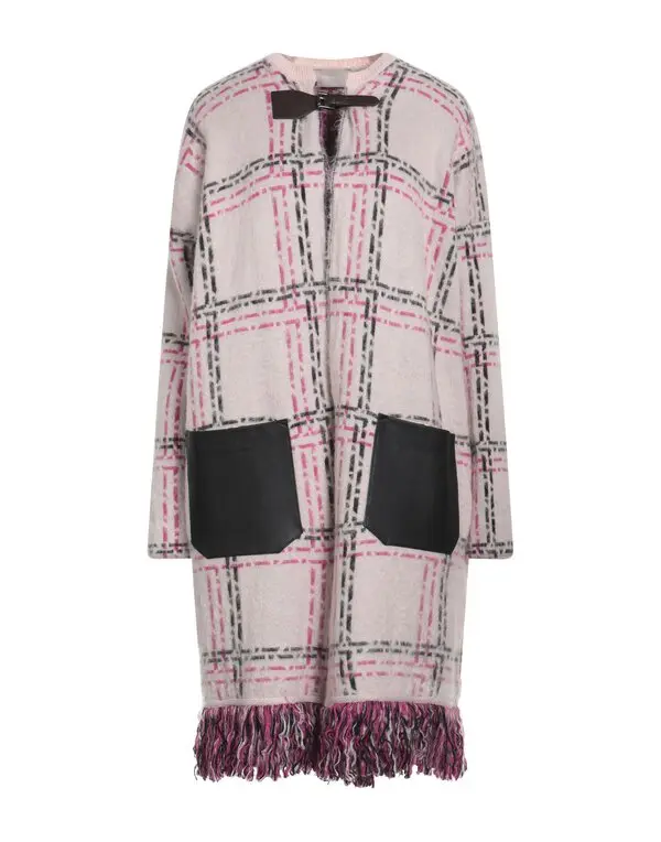 DRUMOHR Wool-blend Intarsia-knit Coat - Pink