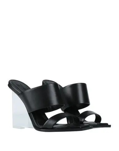 Alexander McQueen Leather Sandals With Plexiglas Wedge Heel - Black