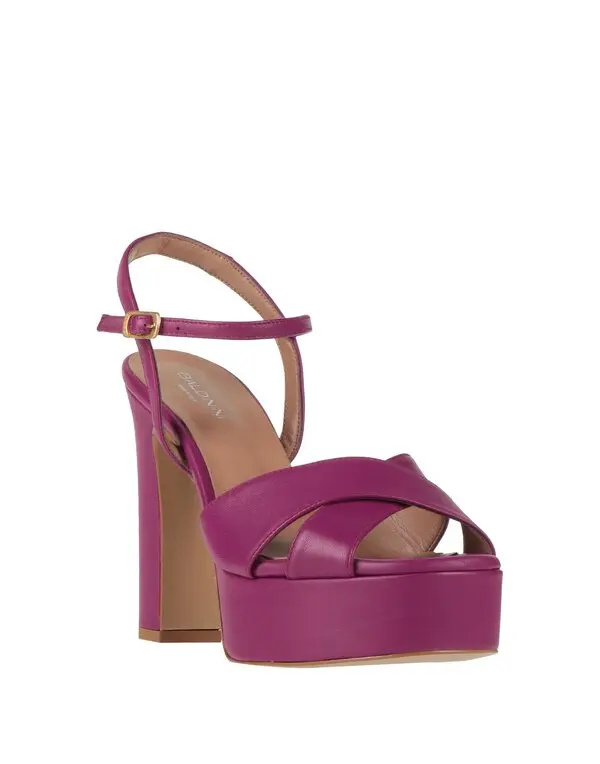 BALDININI Soft Leather Sandals - Purple