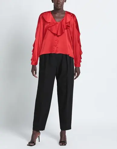 GATTINONI Ruched Satin Shirt - Red