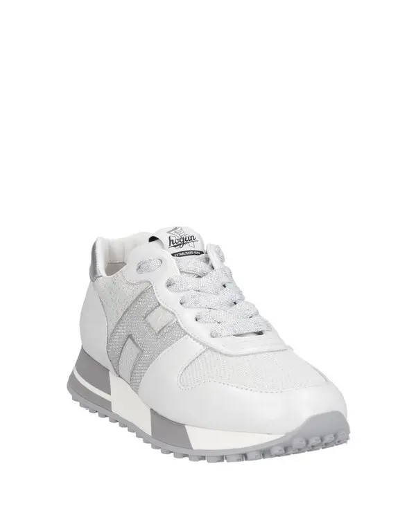 Hogan Light Textile And Leather Sneakers - Grey