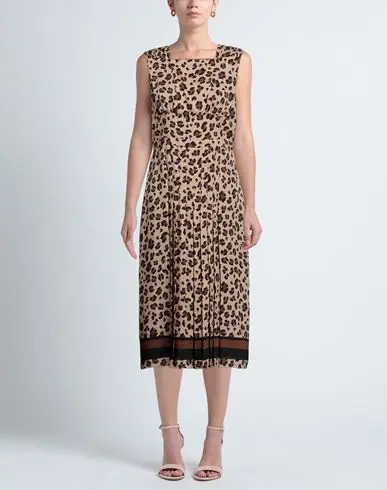 SEVENTY VENEZIA Leopard-print Midi Dress - Beige
