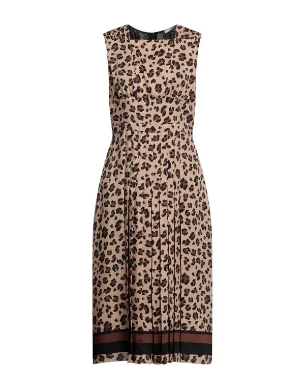 SEVENTY VENEZIA Leopard-print Midi Dress - Beige