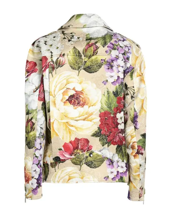 Dolce & Gabbana Floral-print Biker Jacket