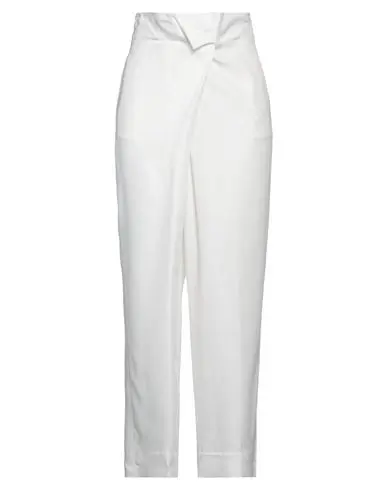 FERRAGAMO Twill Wide Leg Pants - White