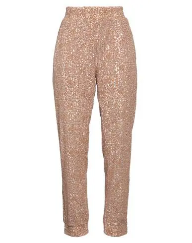 Pinko Polyester And Elastane Sequined Tapered Pants - Camel