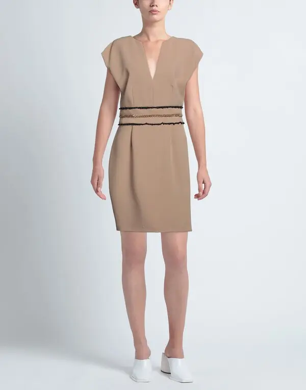 SIMONA CORSELLINI Mini Bodycon Dress - Beige