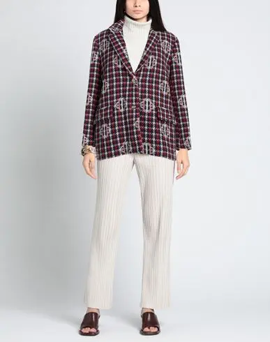 Maje Single-breasted Houndstooth Flannel Coat