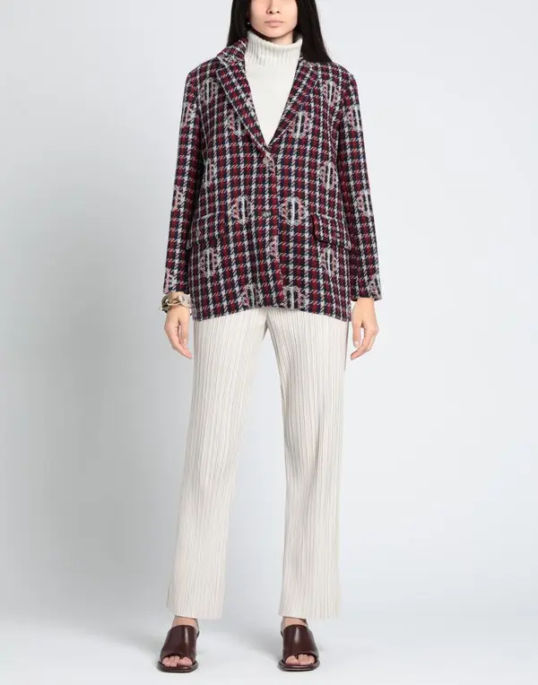 Maje Single-breasted Houndstooth Flannel Coat