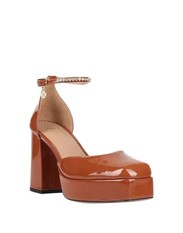 Maje Pumps Leather Patent-effect - Brown