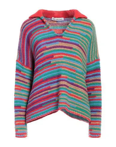 ATTIC AND BARN Striped V-neck Sweater