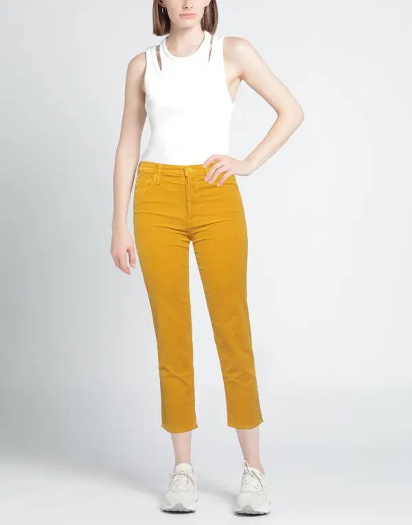 MOTHER Straight Leg Corduroy Pants - Yellow