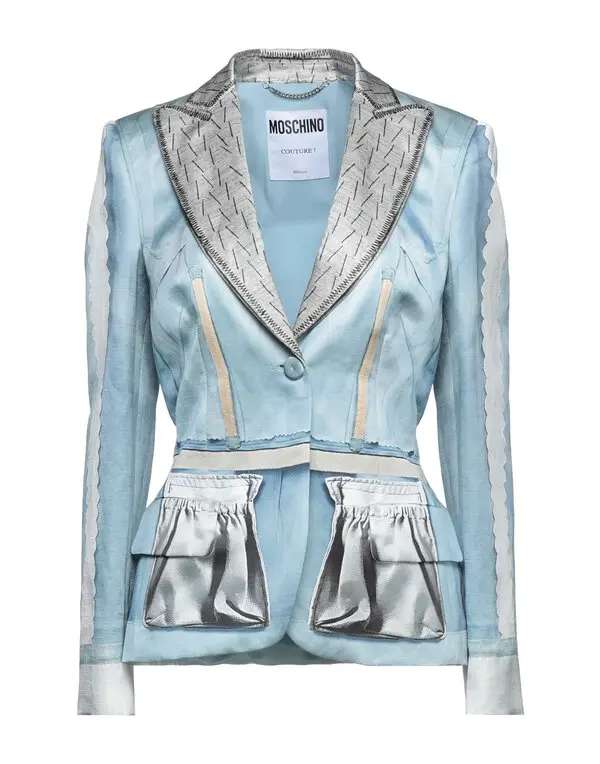 Moschino Blazer Azure Size Acetate, Elastane, Silk