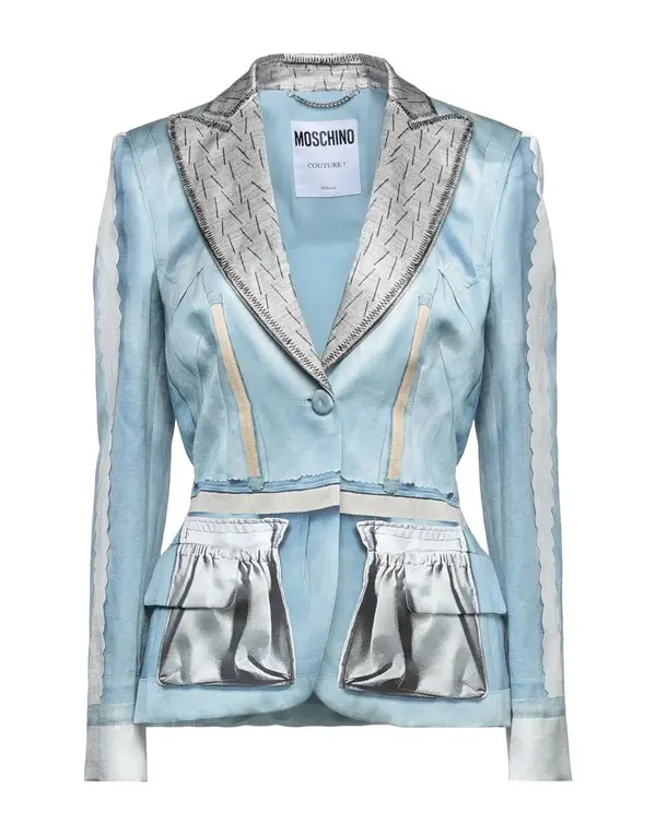 Moschino Blazer Azure Size Acetate, Elastane, Silk