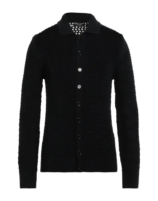 Dolce & Gabbana Virgin Wool Crochet-knit Cardigan