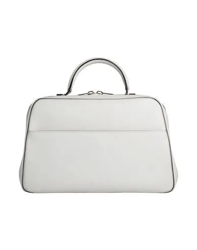 VALEXTRA Pebbled-leather Bowler Bag - Off White