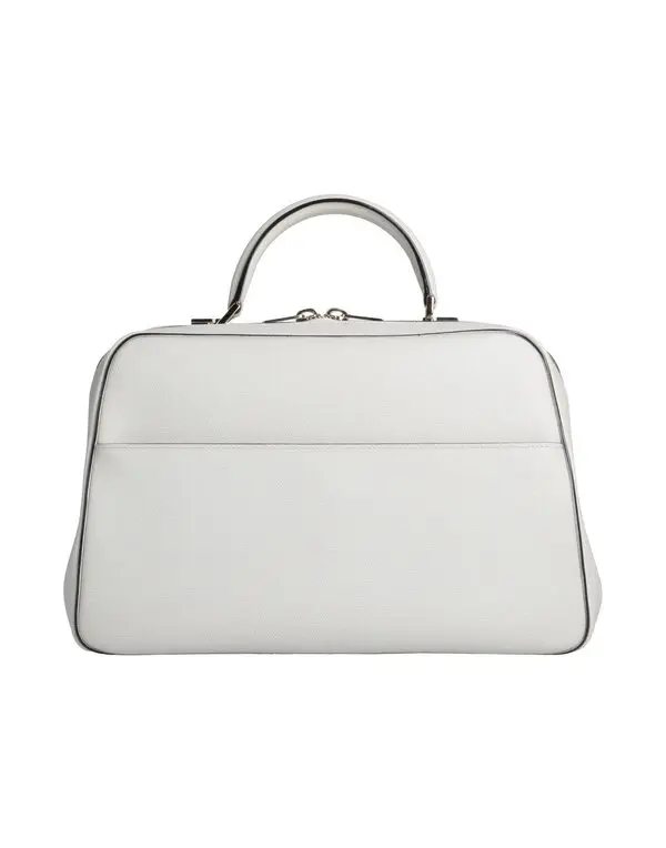VALEXTRA Pebbled-leather Bowler Bag - Off White