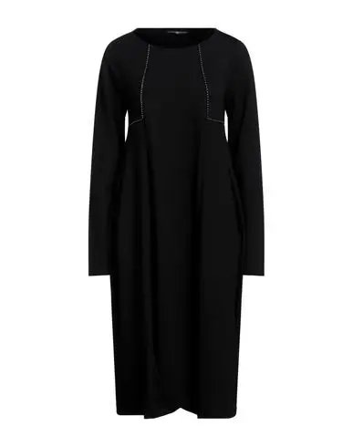 High Flared Midi Dress - Black