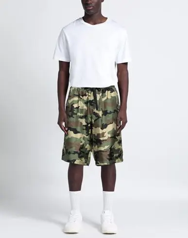 Dolce & Gabbana Camouflage Print Silk Twill Bermuda Shorts