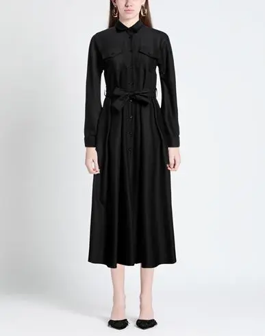 ELEONORA STASI Midi Shirt Dress - Black
