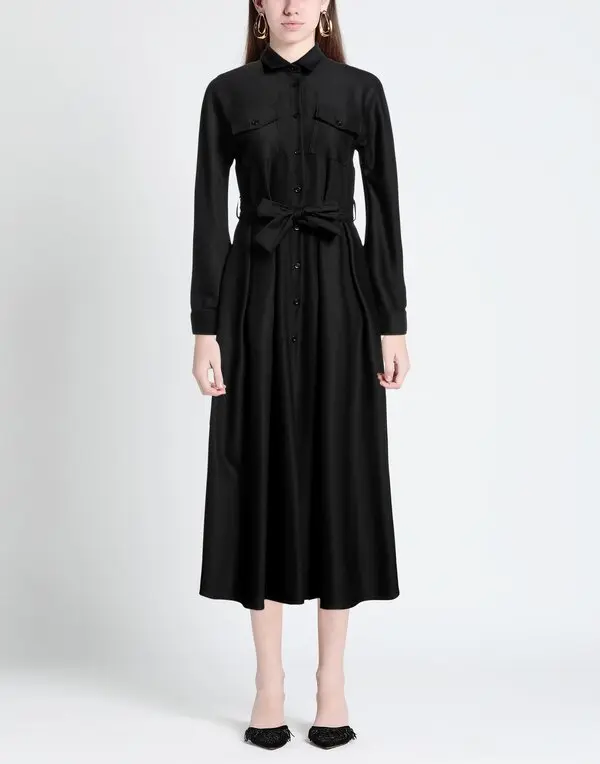 ELEONORA STASI Midi Shirt Dress - Black