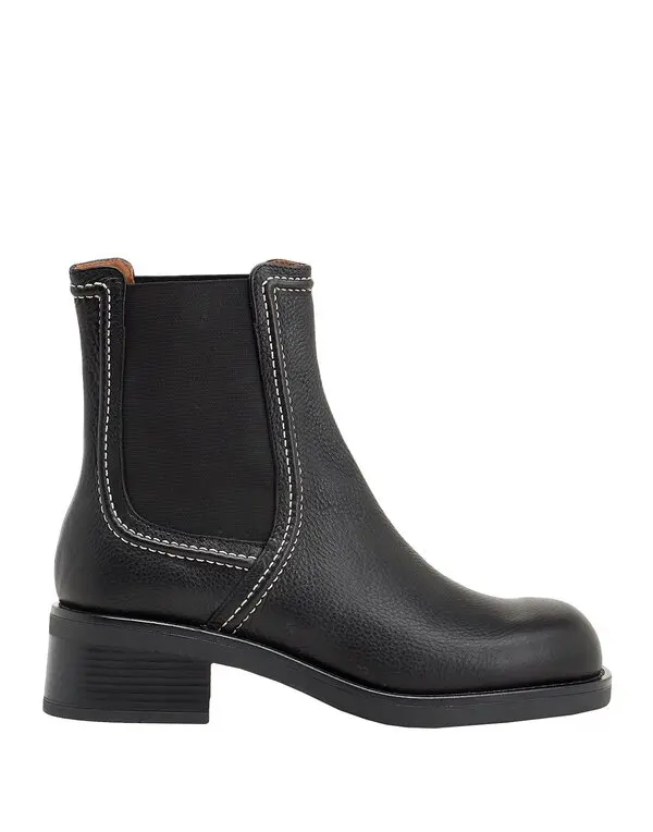 8 BY YOOX Grain Leather Chelsea Ankle Boots - Black