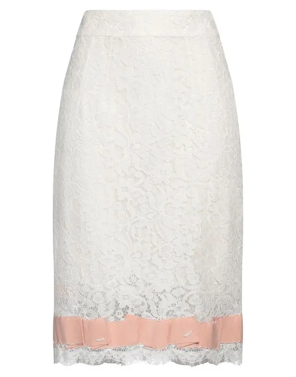 Dolce & Gabbana Midi Lace Pencil Skirt - Ivory