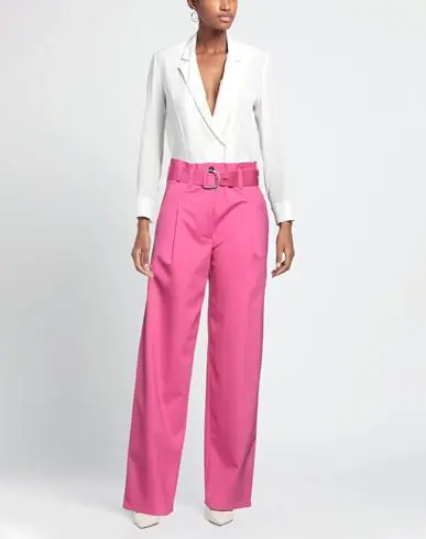 Philosophy Di Lorenzo Serafini Wool Blend Wide Leg Pants With Belt - Pink